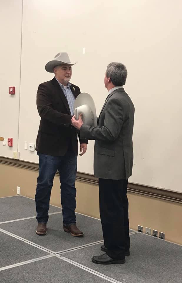 Region 10 Director Jerry Clark CM presents a white hat to new past ...