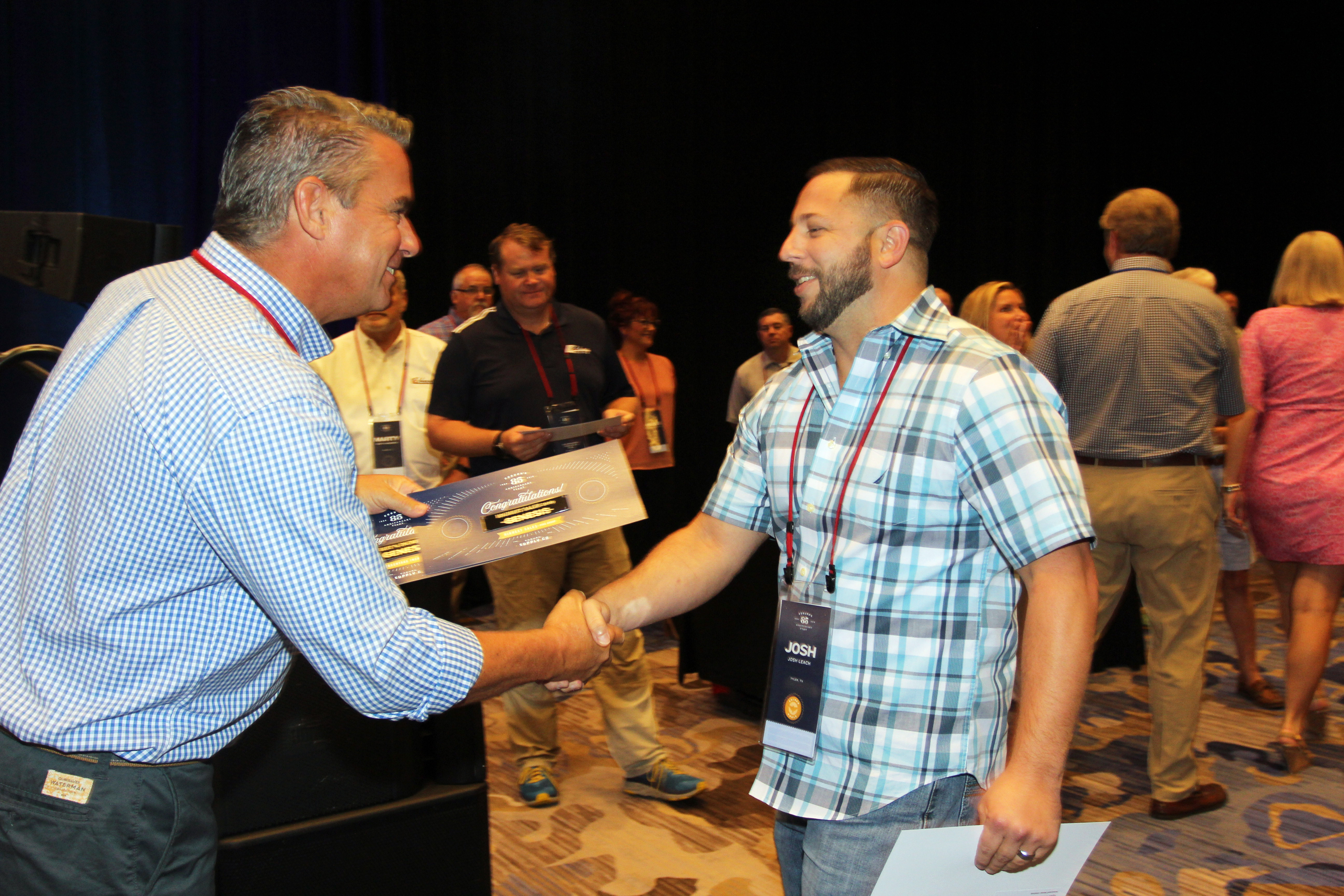 Wes Swank, Coburn’s HVAC Division Manager presenting a Highest Sales ...